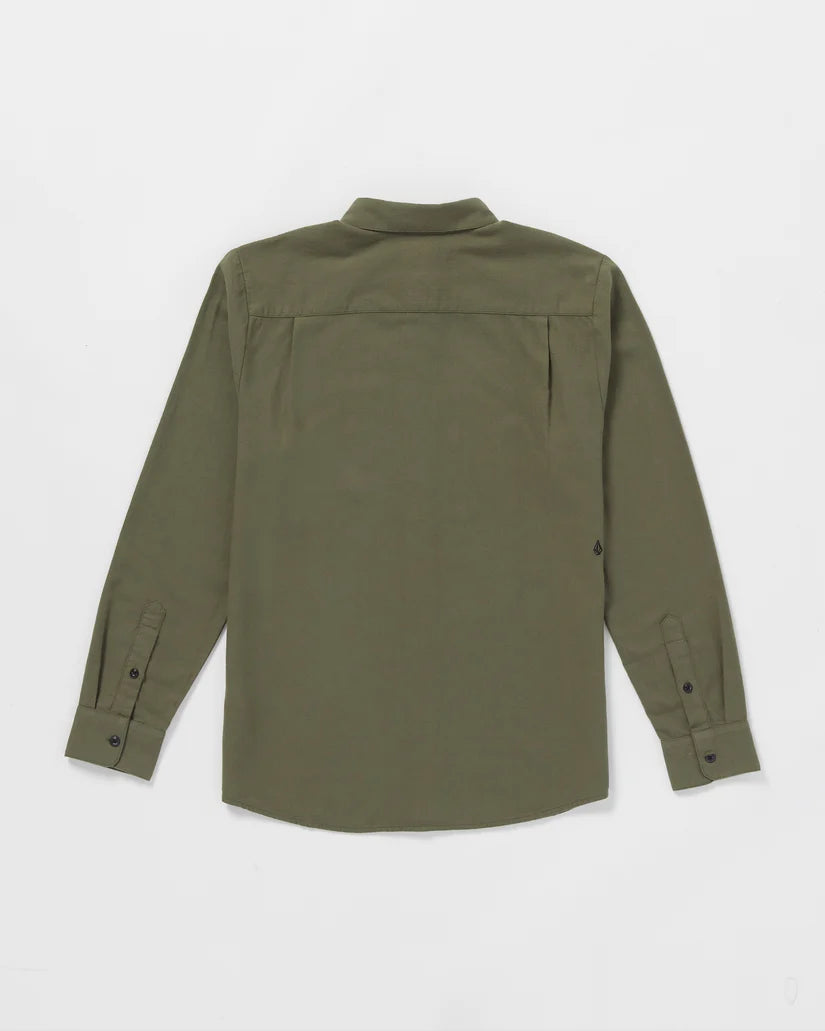 VOLCOM Caden Solid Moss Flannel – Defy Boardshop